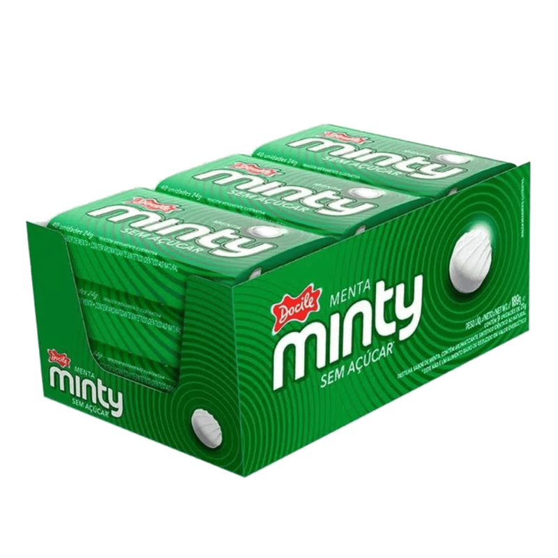 DOCILE PASTILHA MINTY MENTA S/AÇÚCAR 9X21G – P&P Distribuidora